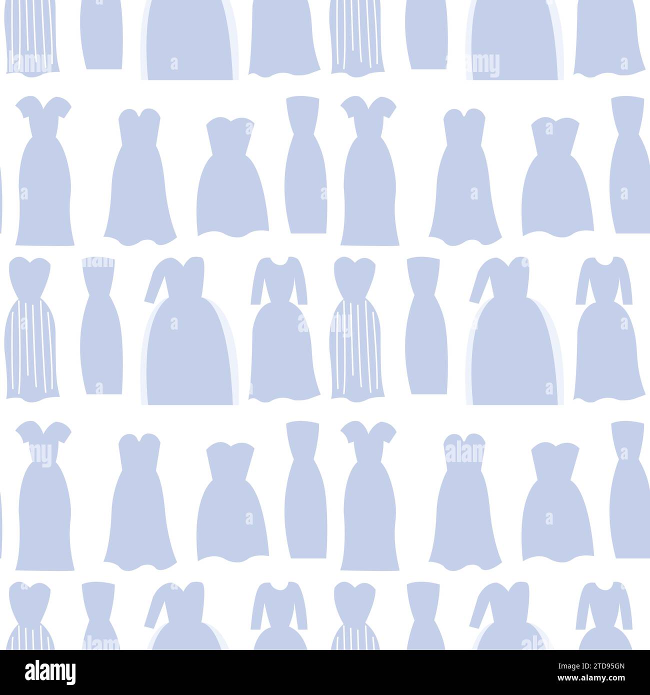 Seamless pattern with blue dresses for textile print. Women clothing ...