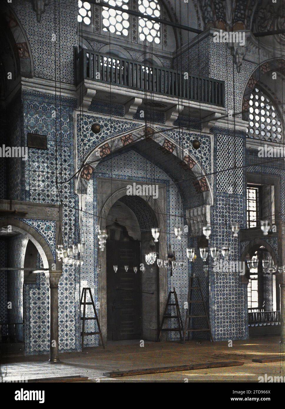 Constantinople (current Istanbul), Turkey Interior of the Rustem Pasa ...