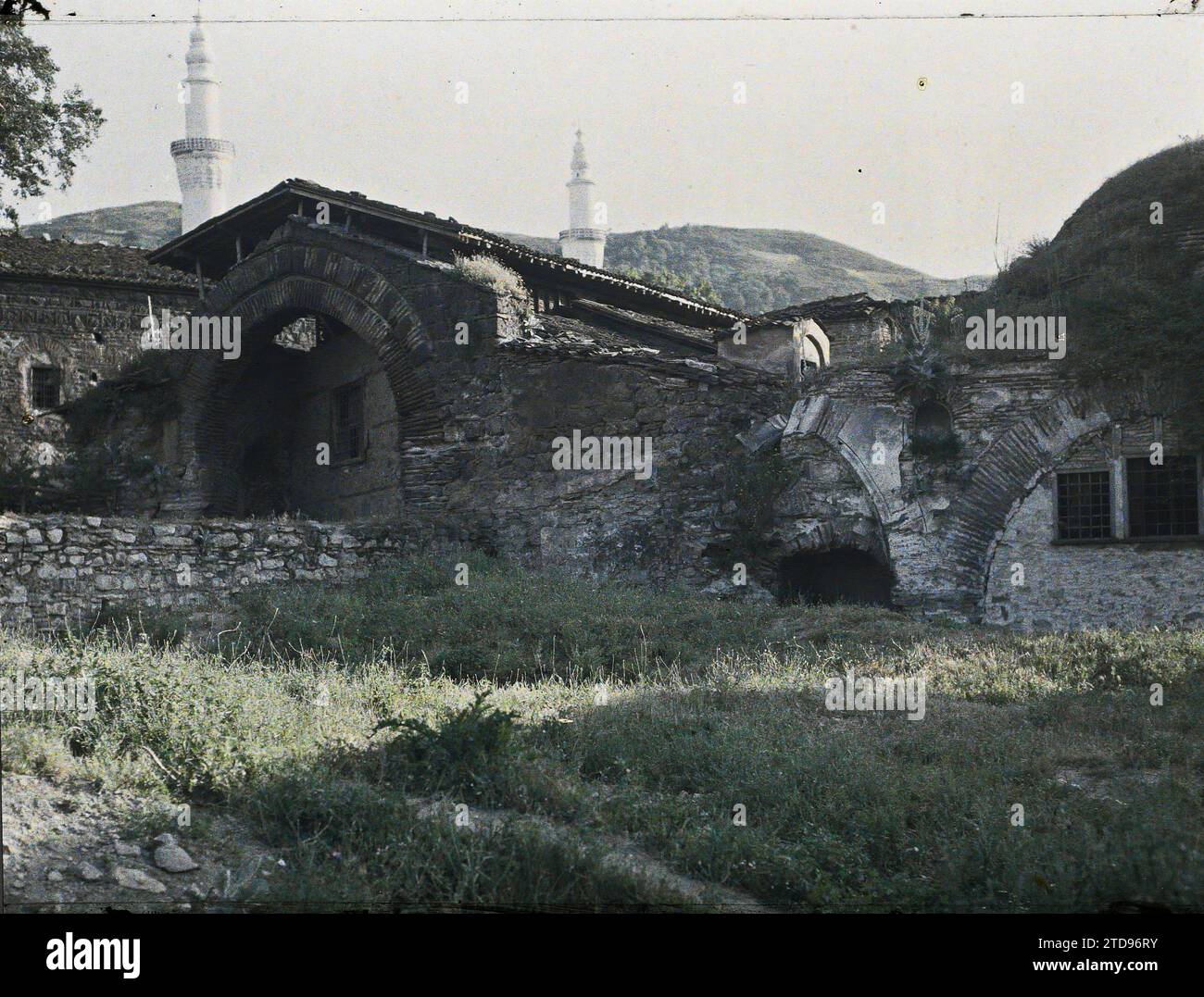 Bursa, Turkey The old bazaar in front of the minarets of the Ulu Camii ...