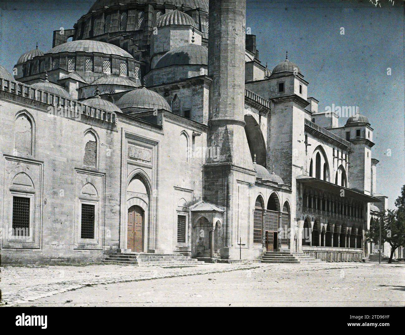 Constantinople (current Istanbul), Turkey A facade of the Süleymaniye ...