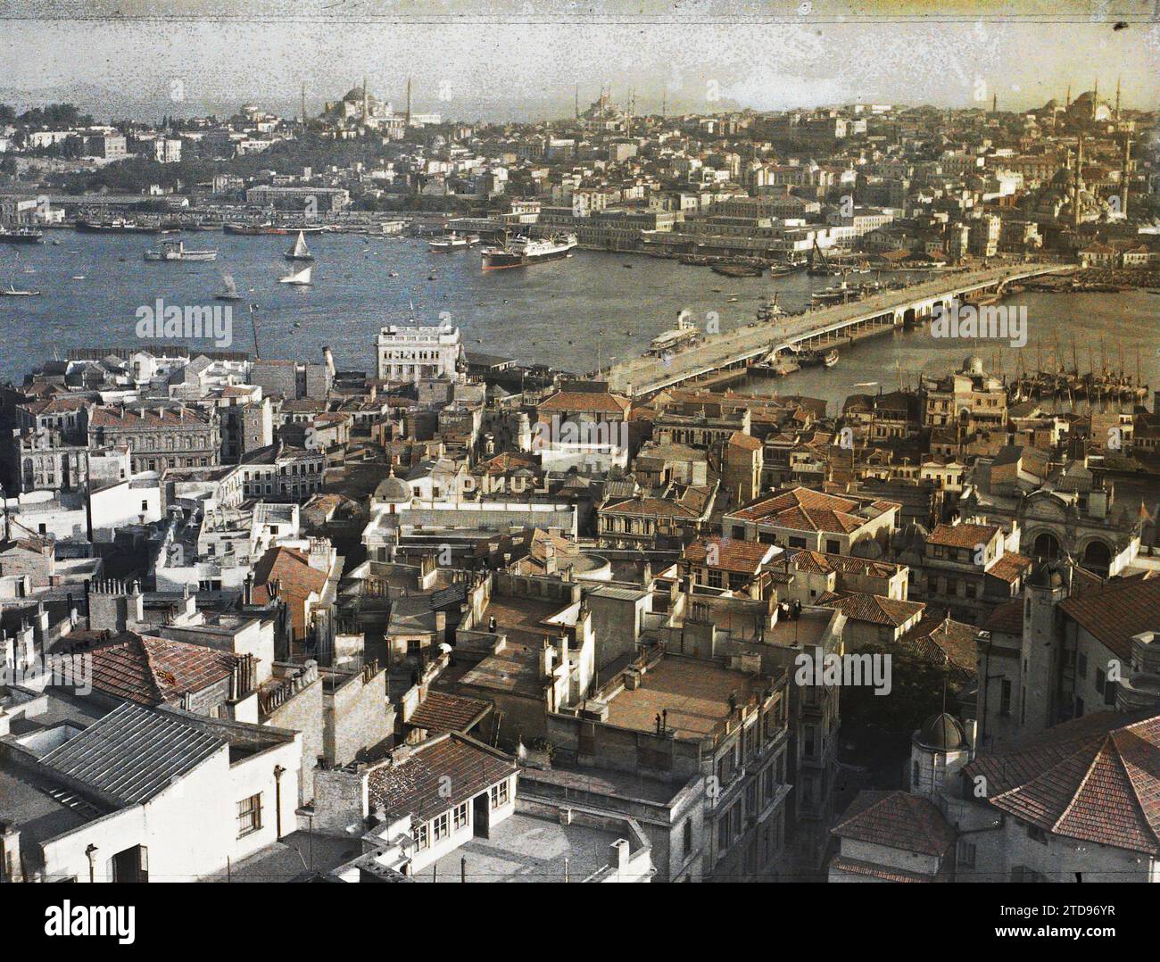 Constantinople (current Istanbul), Turkey The Golden Horn, the Galata ...