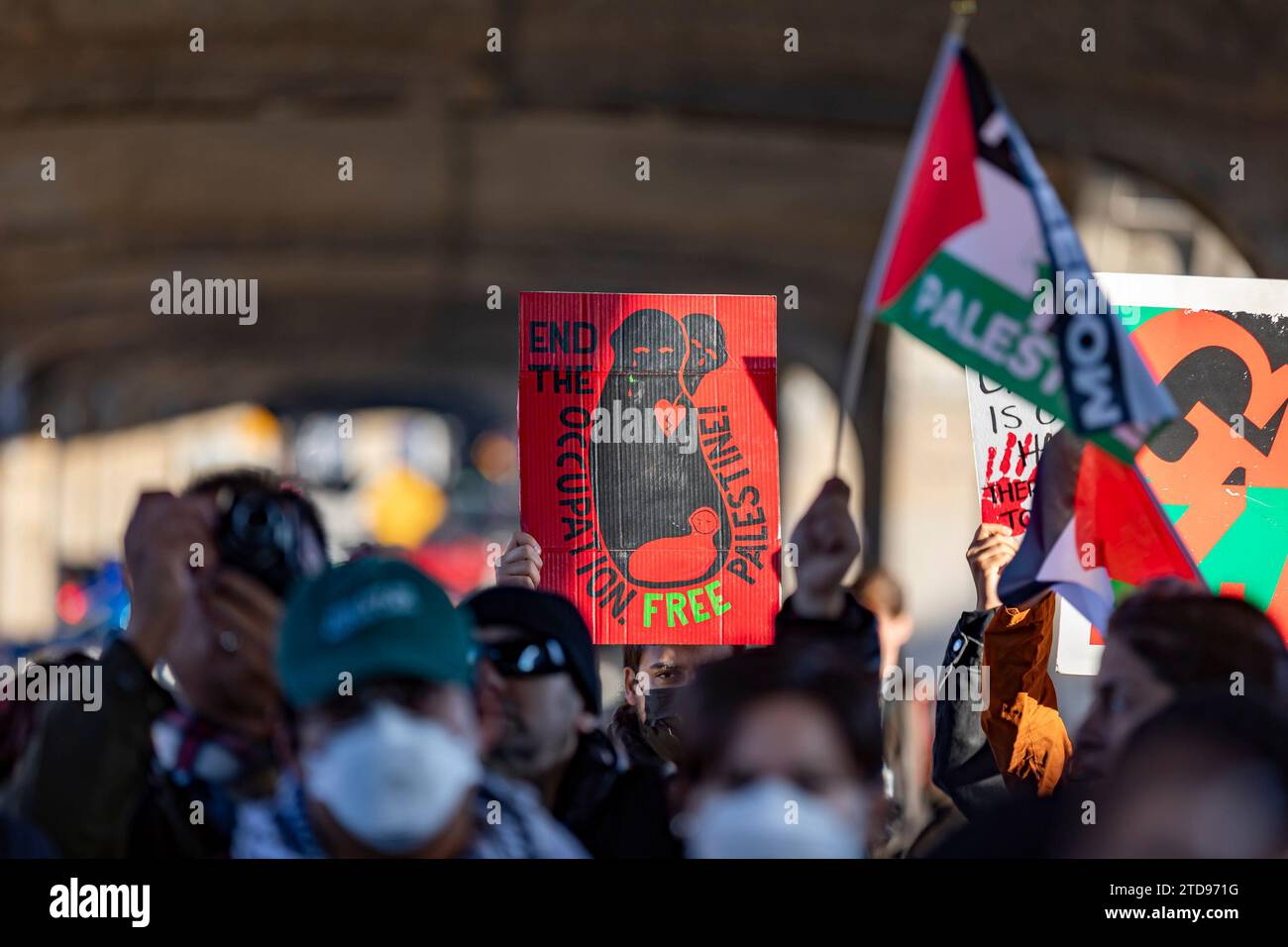 NEW YORK, NEW YORK - DECEMBER 16: Pro-Palestine protesters march ...