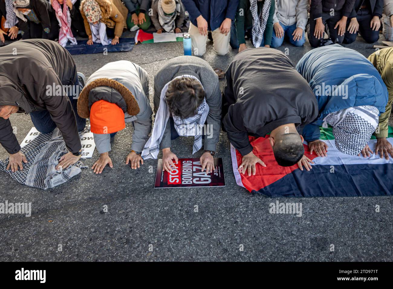 NEW YORK, NEW YORK - DECEMBER 16: Pro-Palestine protesters participate ...