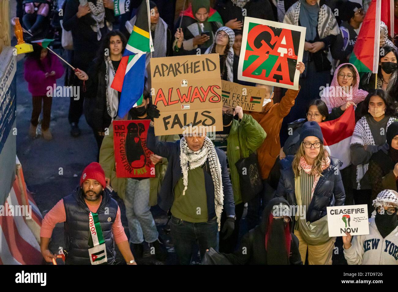 NEW YORK, NEW YORK - DECEMBER 16: Pro-Palestine protesters march ...