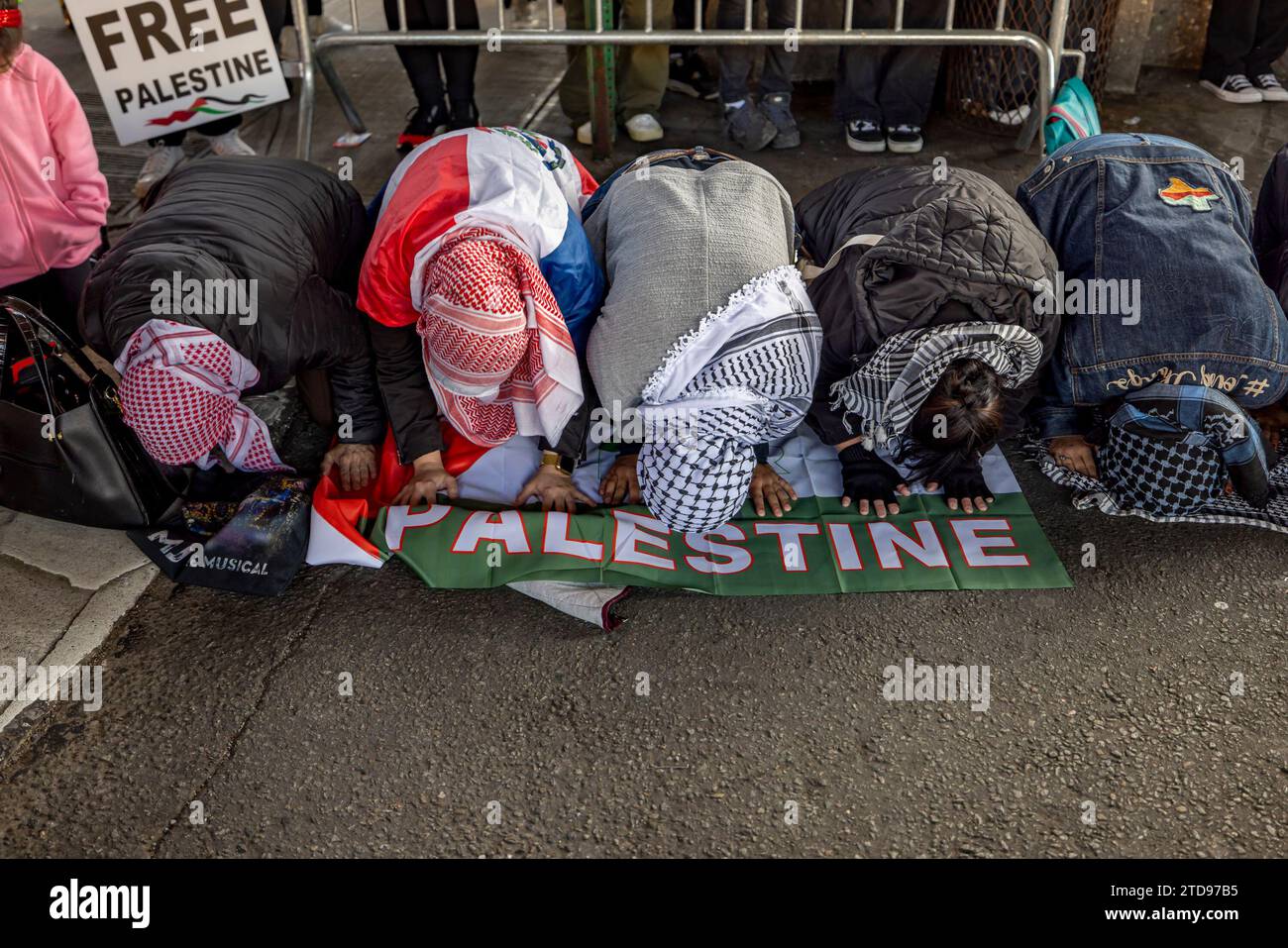 NEW YORK, NEW YORK - DECEMBER 16: Pro-Palestine protesters participate ...