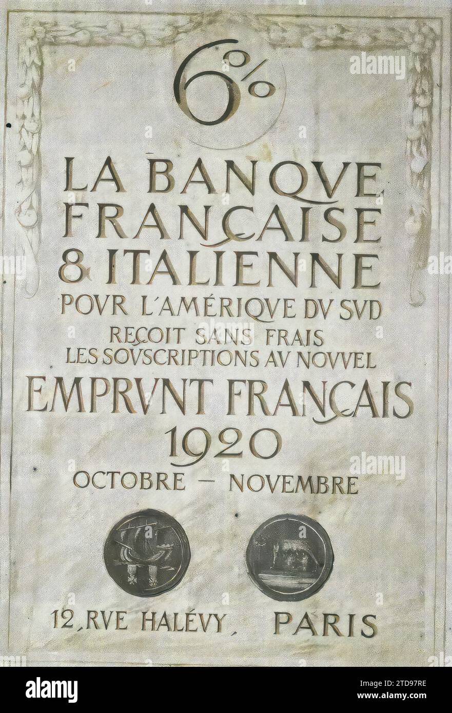Paris, France Poster of the national loan of 1920, French and Italian ...