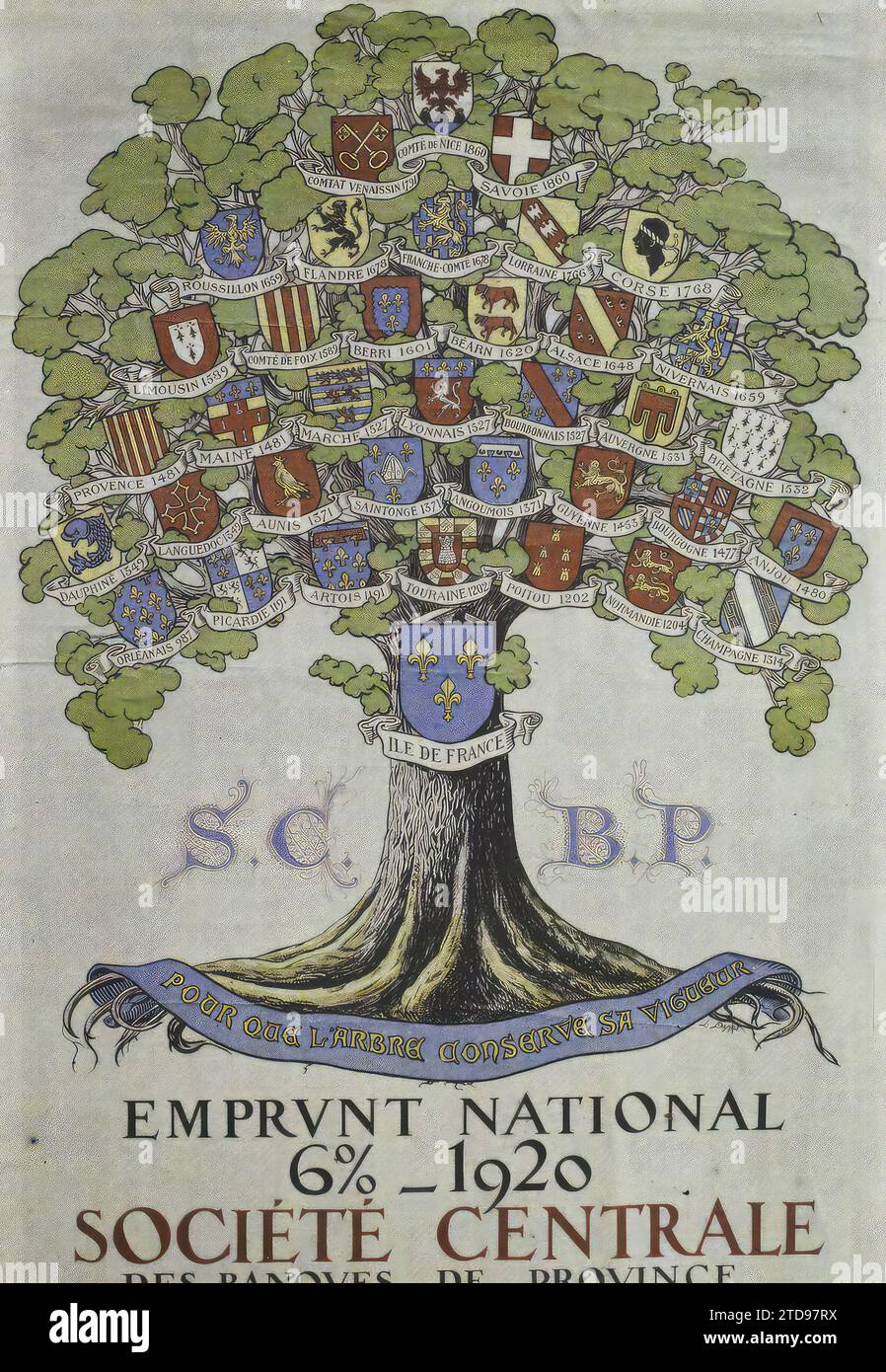 Paris, France Poster of the national loan of 1920, Central Company of ...