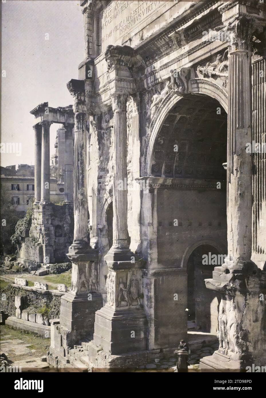 Rome, Italy Triumphal Arch of Septimius Severus, Habitat, Architecture ...