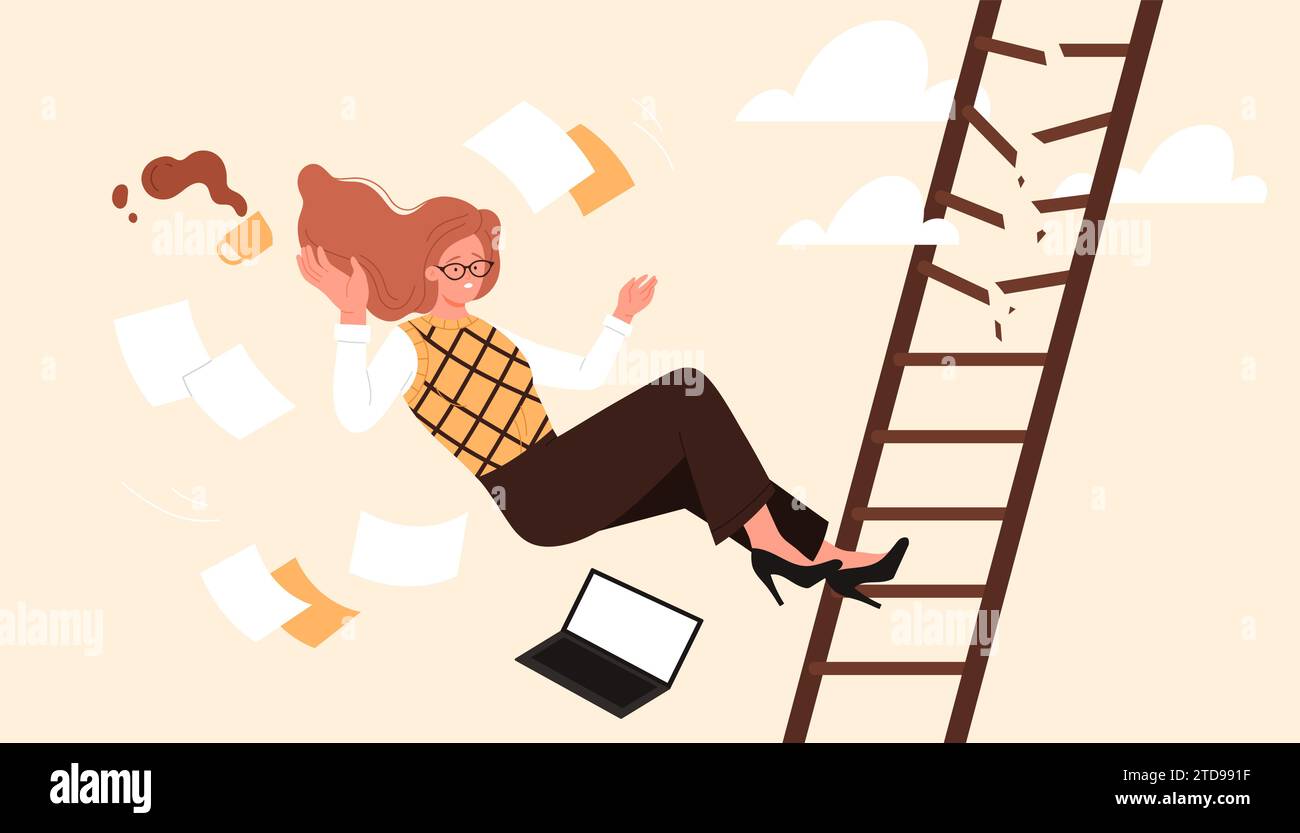 Step ladder fall cartoon Stock Vector Images - Alamy