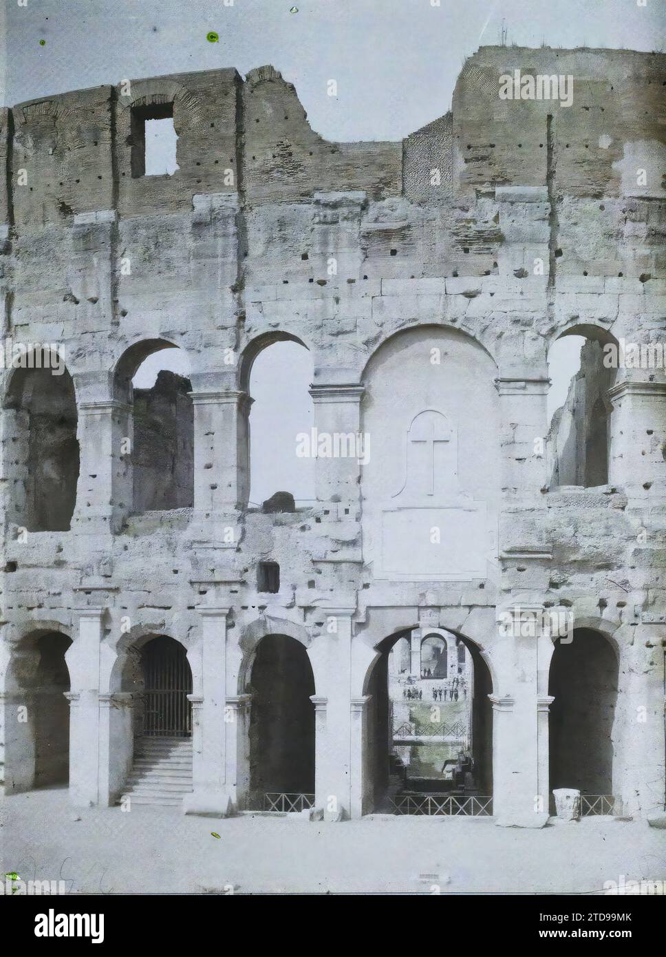 Rome, Italy Colosseum and plaque of Pope Benedict, Rome, 20/03/1921 ...