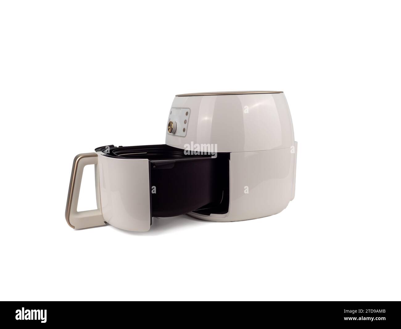 White fryer isolated on white background. Deep fryer close up Stock ...