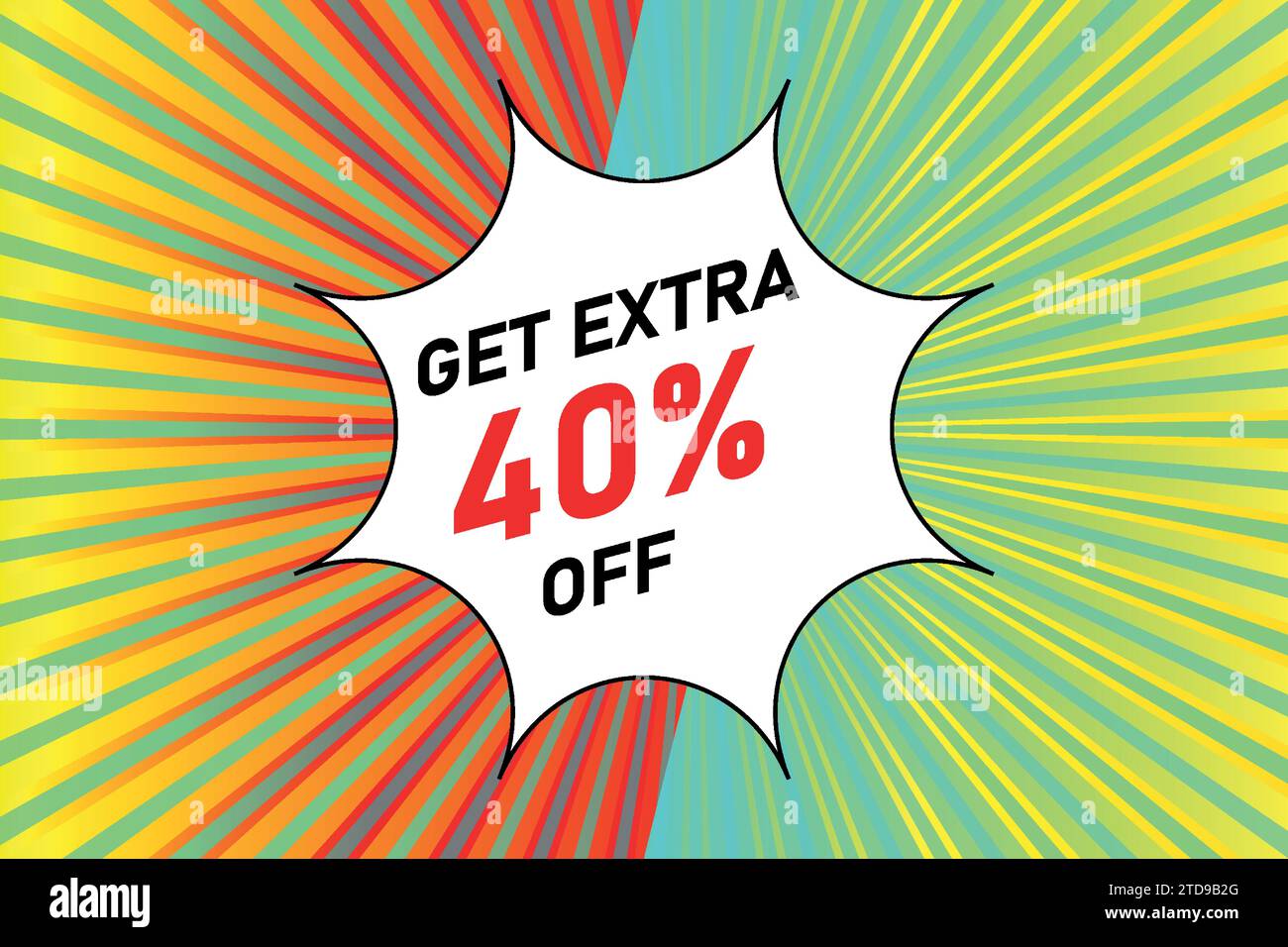 40 Percent off discount pop art on a comic style background design ...