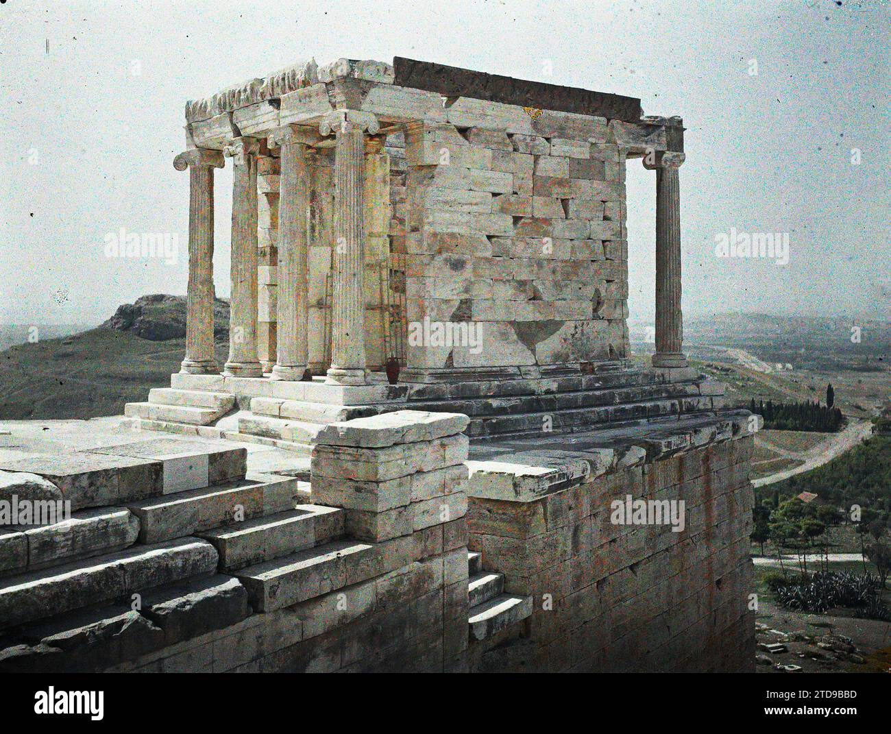 Athens, Greece On the Acropolis, the Temple of Athena Nike (east facade and north profile ...