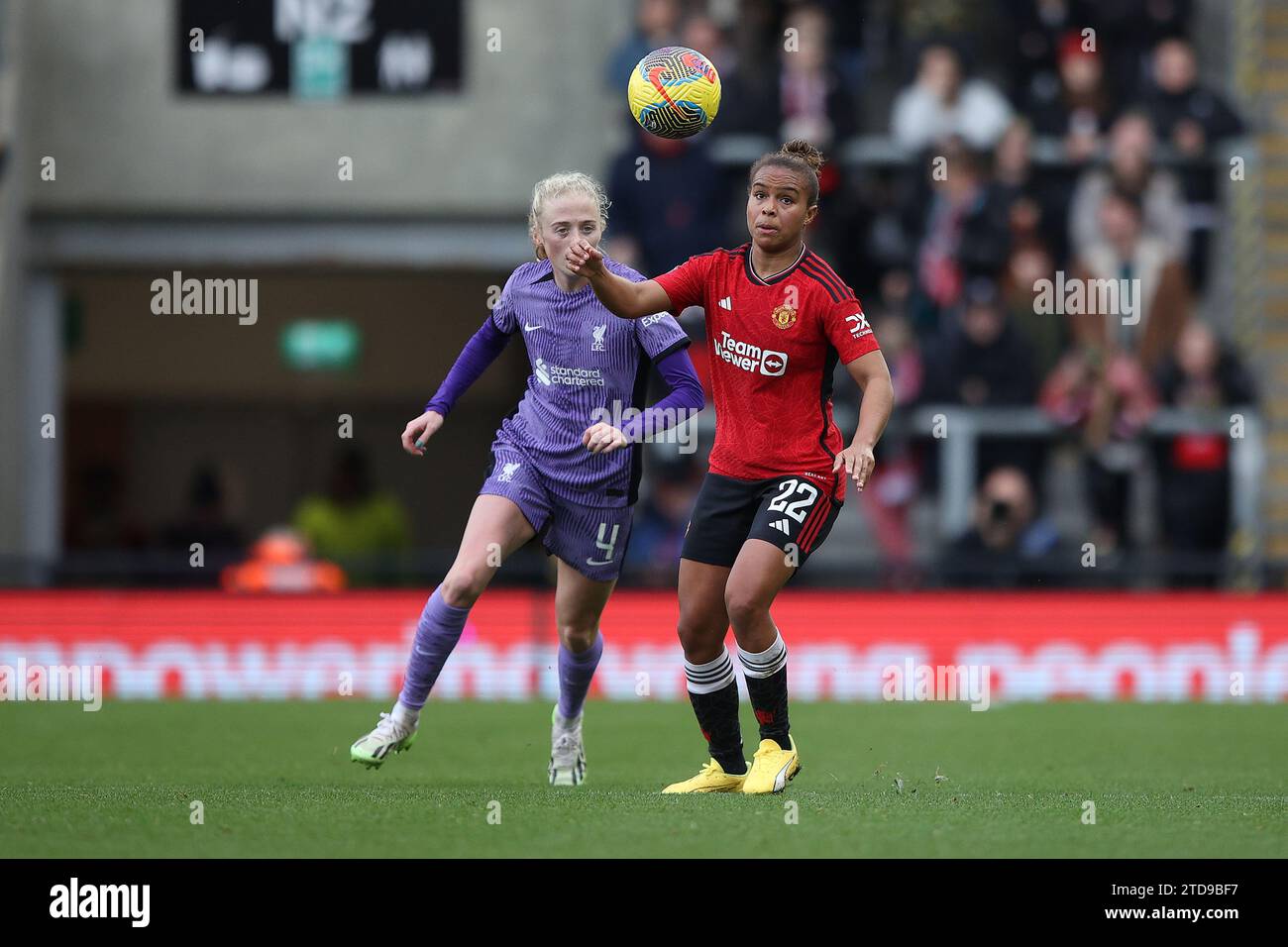 LEIGH, ENGLAND - DECEMBER 17: Grace Fisk of Liverpool fc(L) and Nikita ...