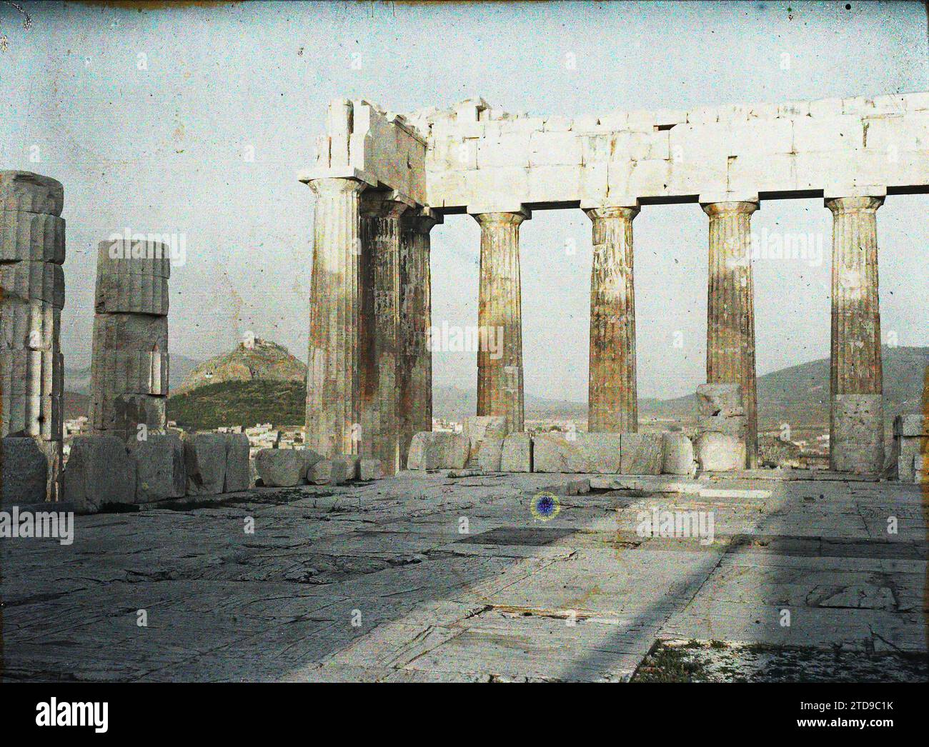 Athens, Greece On the Acropolis, the Parthenon. Remains of the exterior ...