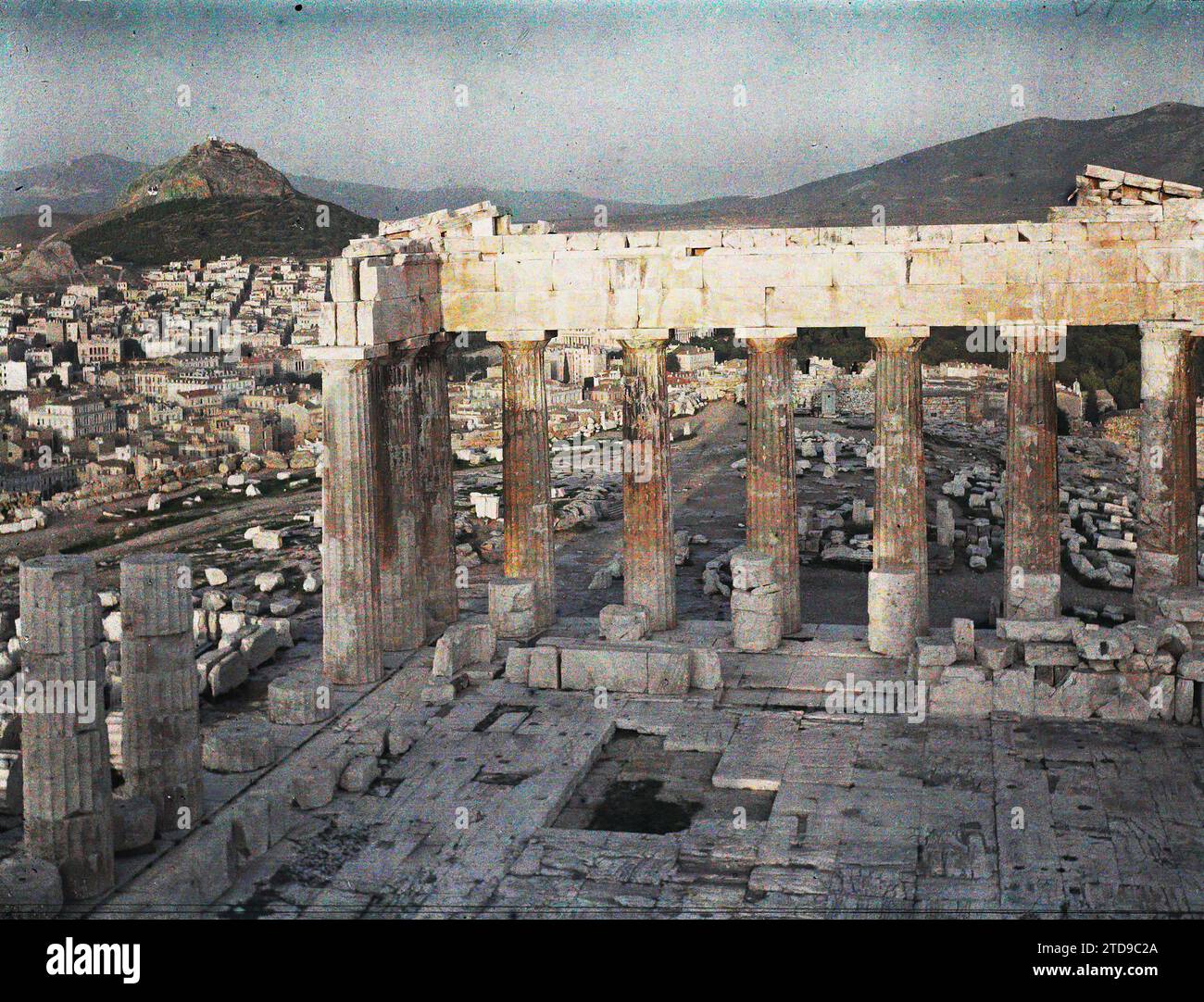 Athens, Greece On the Acropolis, the Parthenon. Remains of the exterior ...
