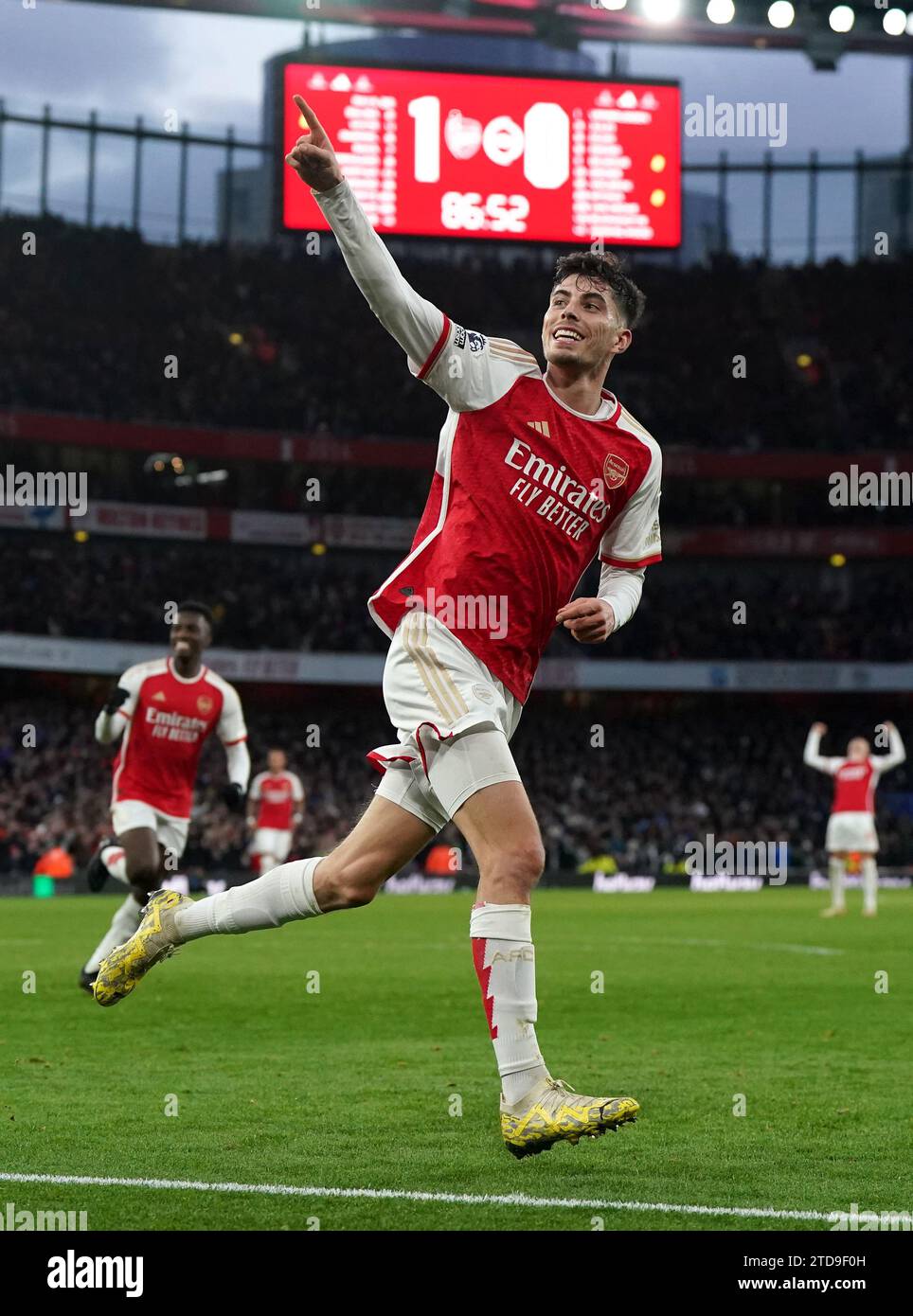 Arsenal's Kai Havertz celebrates scoring their side's second goal of ...