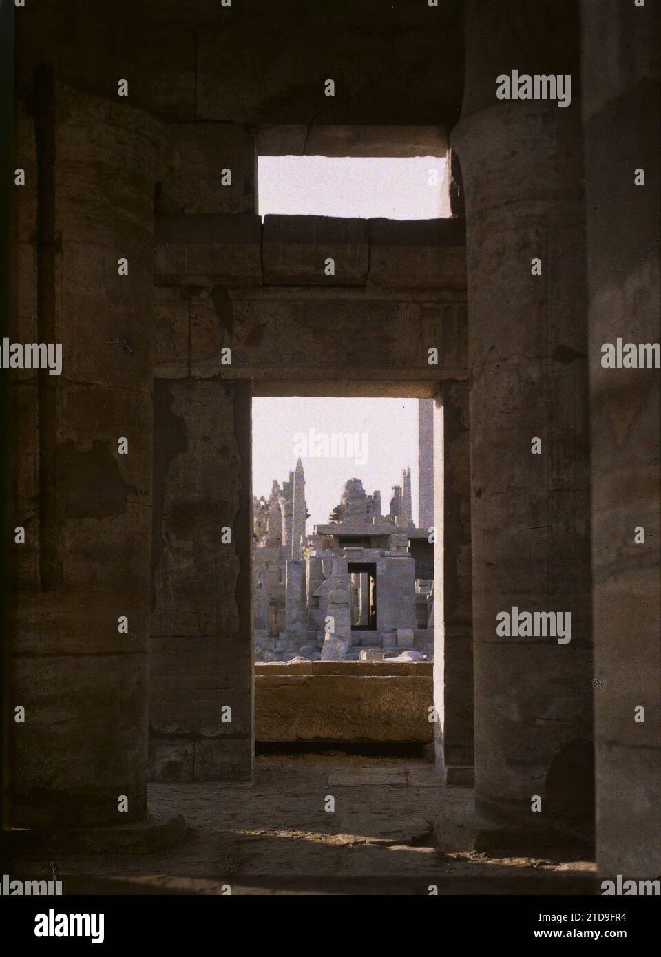 Karnak, Egypt, Africa View of the temple of Amun Râ from the Akh Menou ...