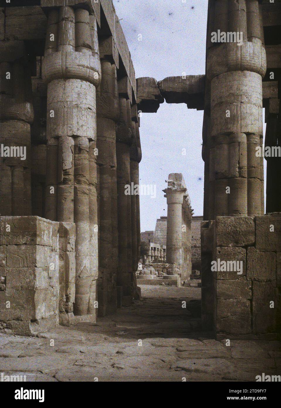 Louqsor, Egypt, Africa Temple seen in a row from the hypostyle room ...