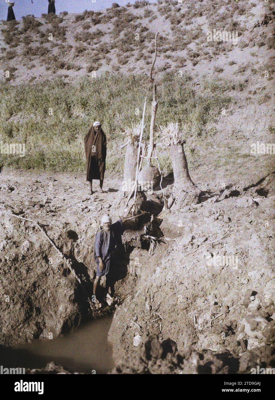Thebes, Egypt, Africa Men using a shadouf, Clothing, Economic activity ...