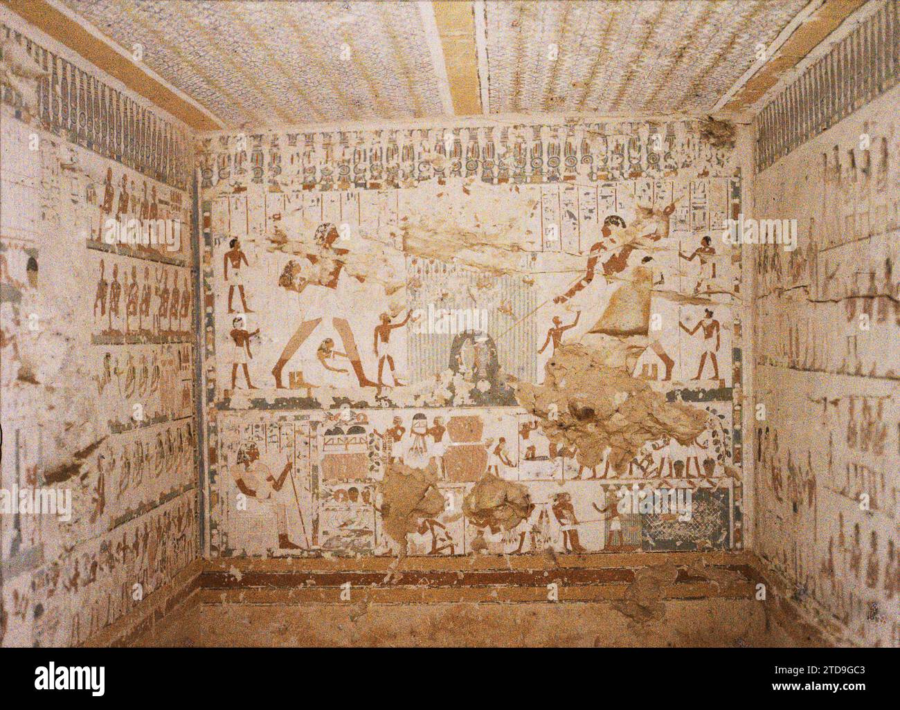 Thebes, Egypt, Africa Interior of the tomb of Nahrt, Habitat ...