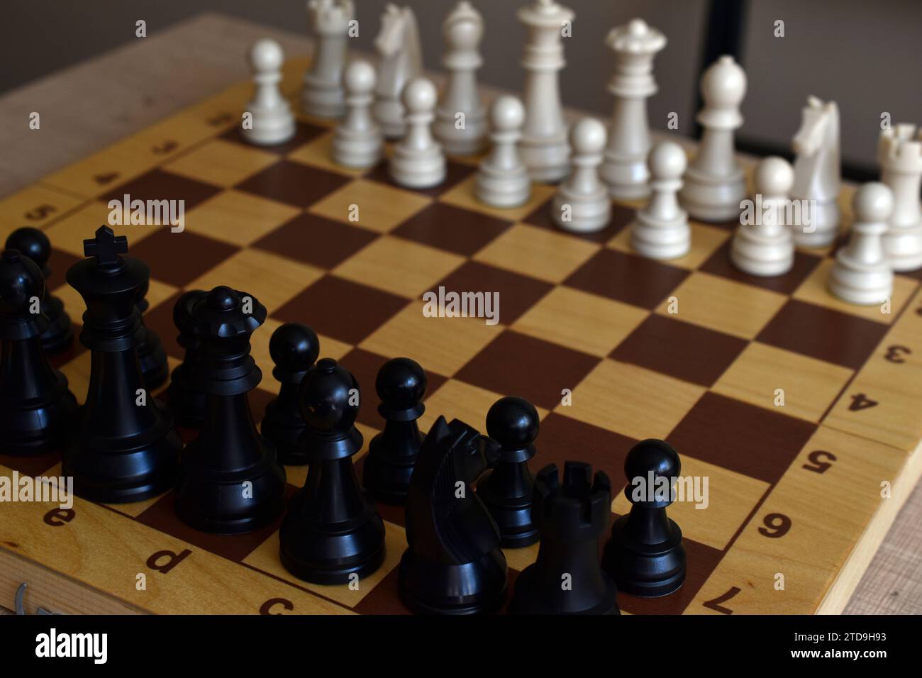 Beautiful chess pieces on the board. The chessboard. Chess competitions ...