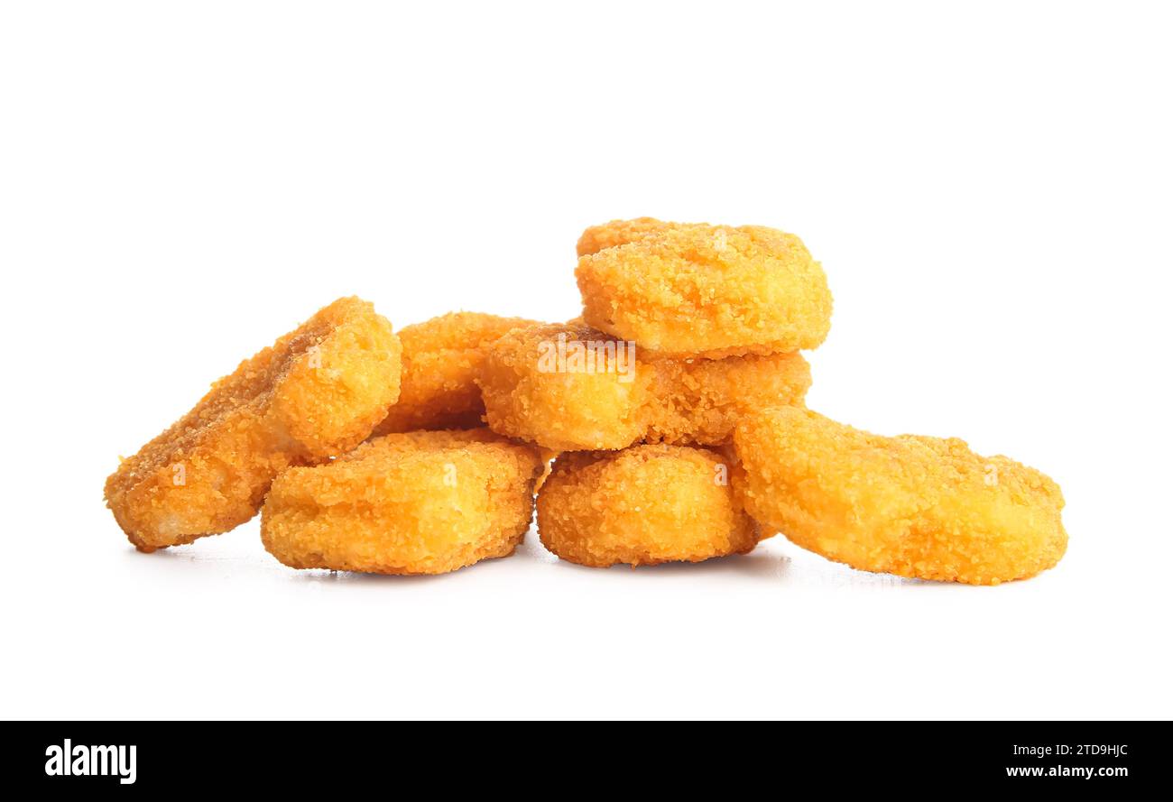 Tasty nuggets on white background Stock Photo - Alamy