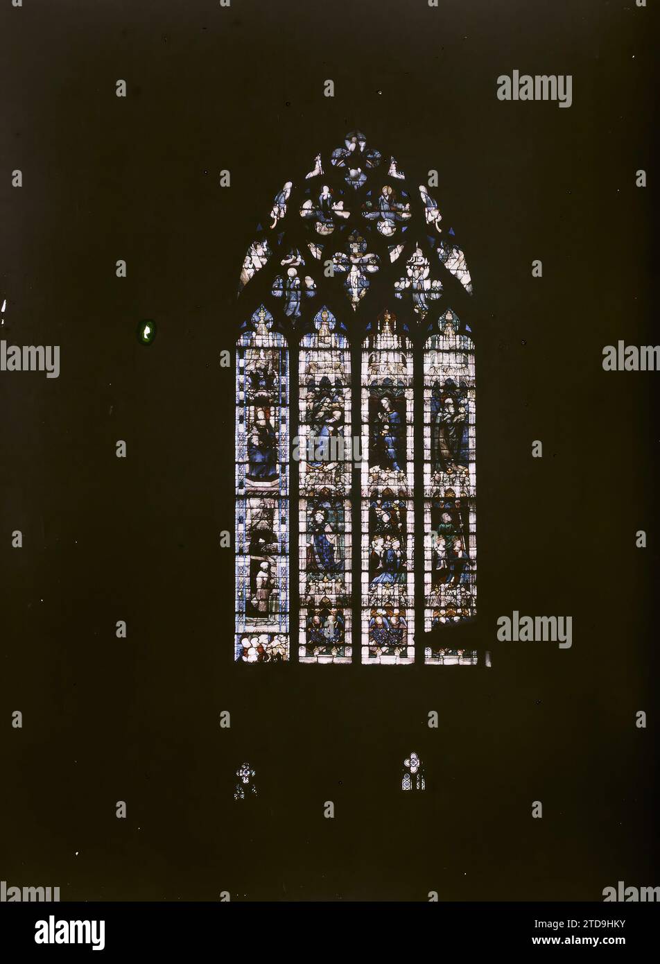 Chartres, France The stained glass windows of the Vendôme chapel in ...