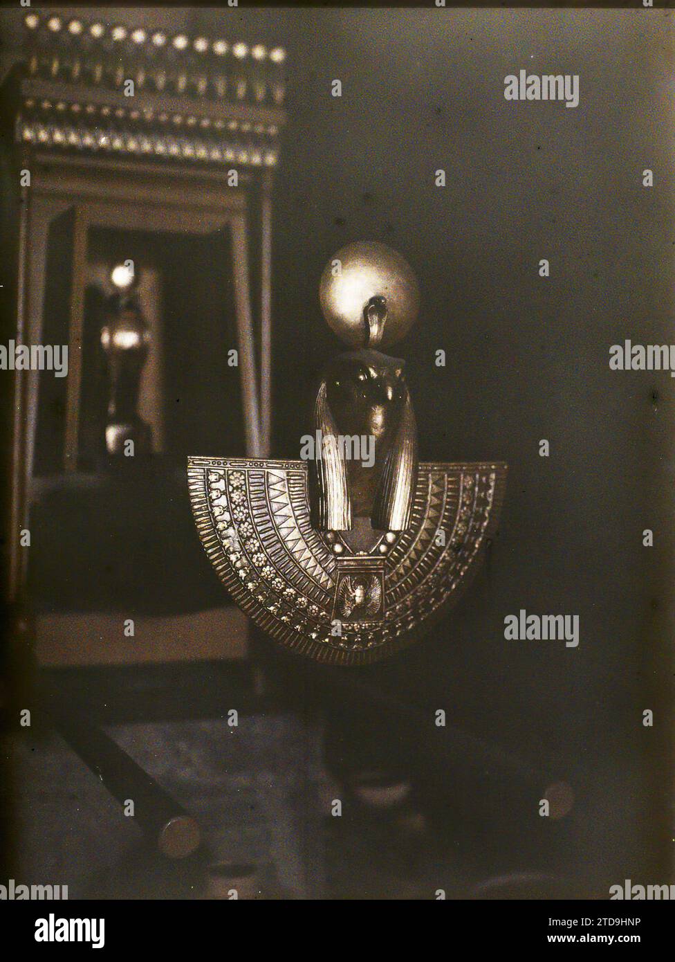 Edfu, Egypt, Africa Reconstruction of the sacred boat in the sanctuary ...