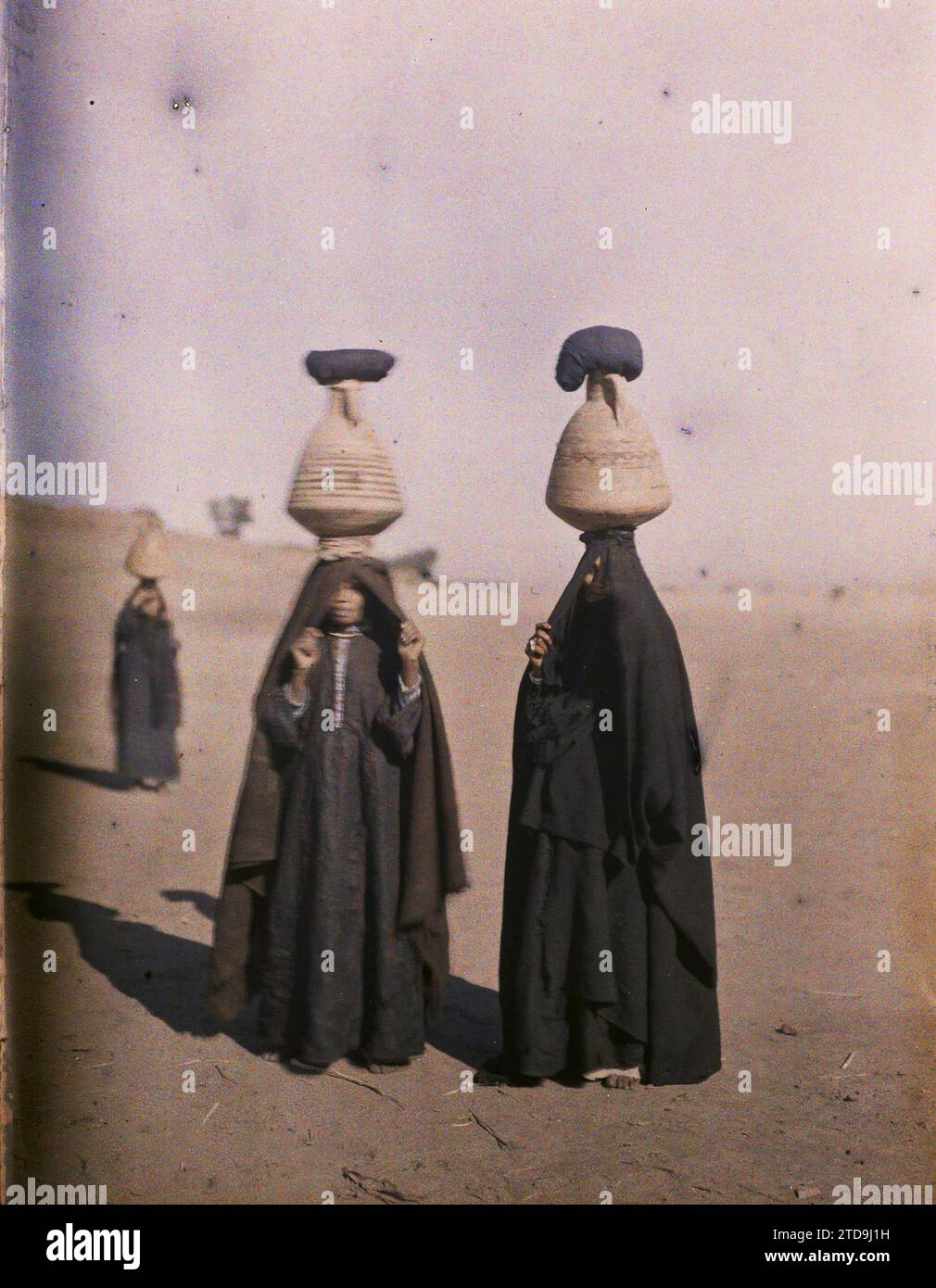 Woman costume water carrier group portrait ceramics basin human hi-res ...