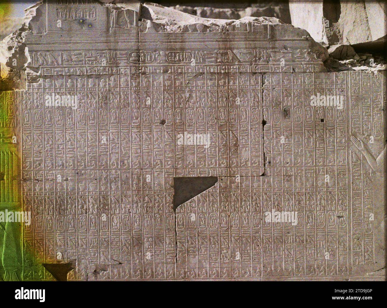 Abydos, Egypt, Africa Bas-relief representing the list of offerings in ...