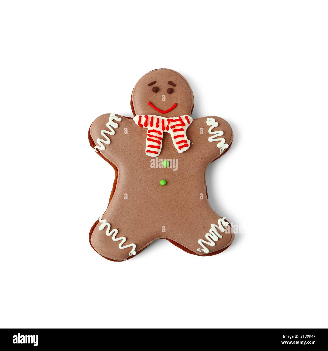 Christmas sweet gingerbread cookie on white background Stock Photo - Alamy