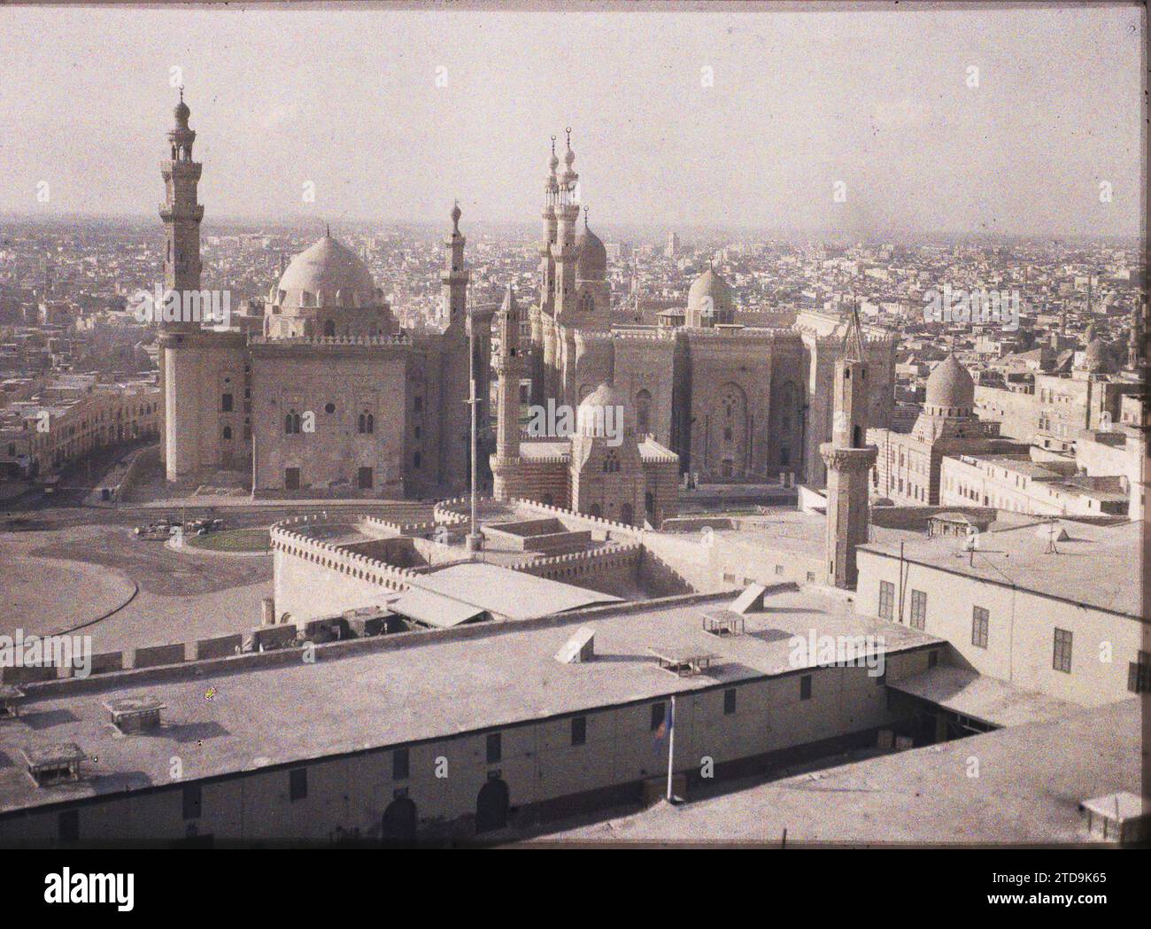 Cairo, Egypt, Africa View of the mosques of Rumêleh Square from the Bab ...