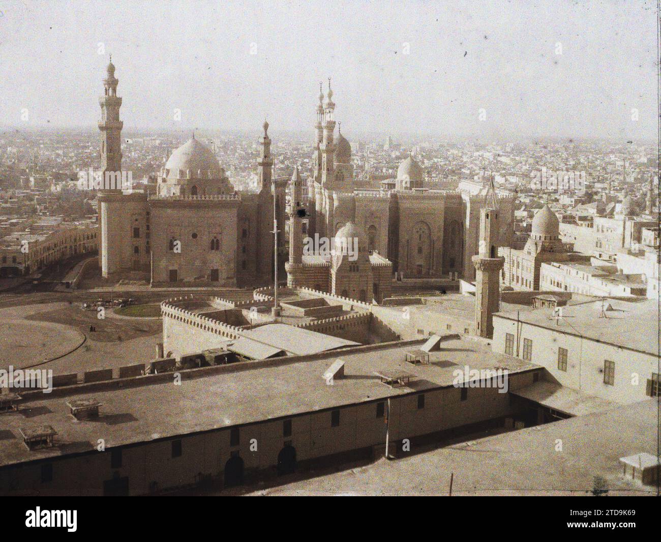Cairo, Egypt, Africa View of the mosques of Rumêleh Square from the Bab ...