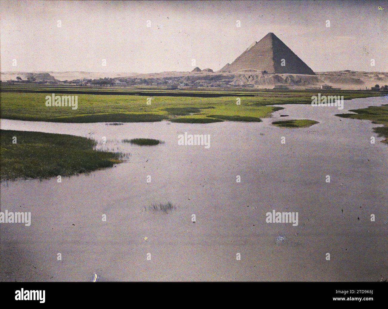 Around Cairo, Egypt, Africa Panorama of the pyramids of Giza, Nature ...