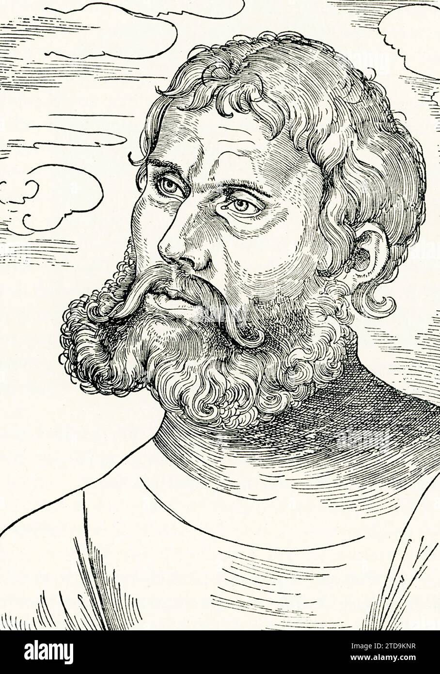 This woodcut by Lucas Cranach the Elder shows Martin Luther as Junker ...