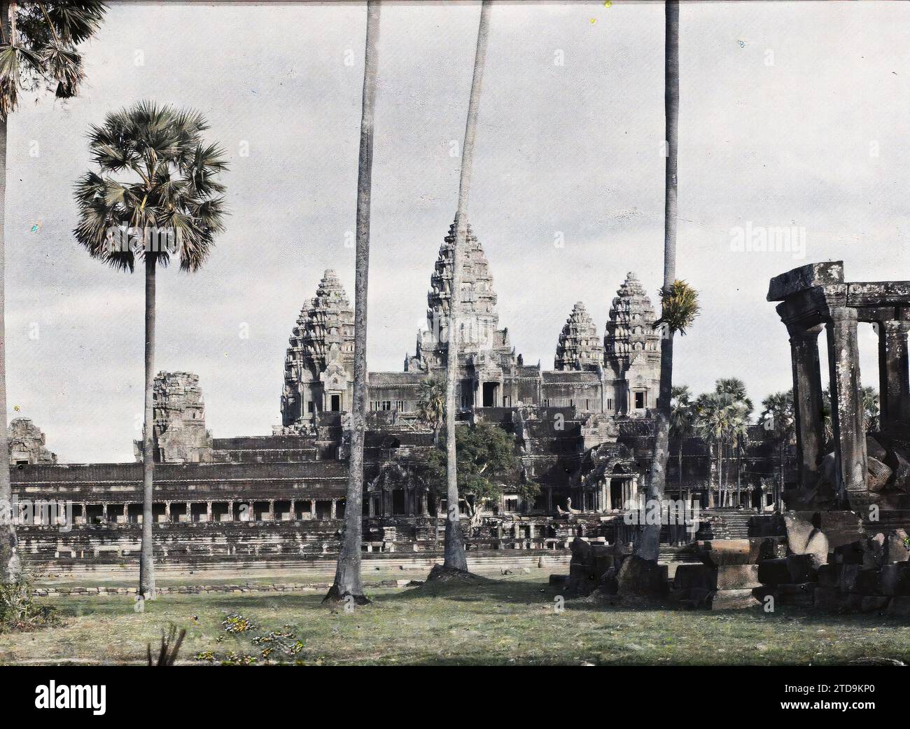 Angkor, Cambodia, Indochina The central part of the three-level pyramid ...