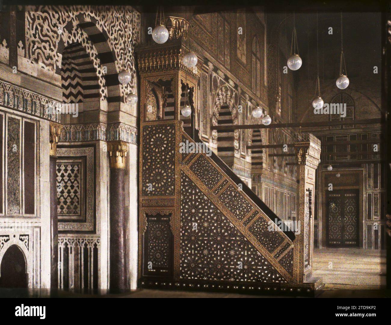 Cairo, Egypt, Africa The minbar in the prayer hall of the Sultan ...