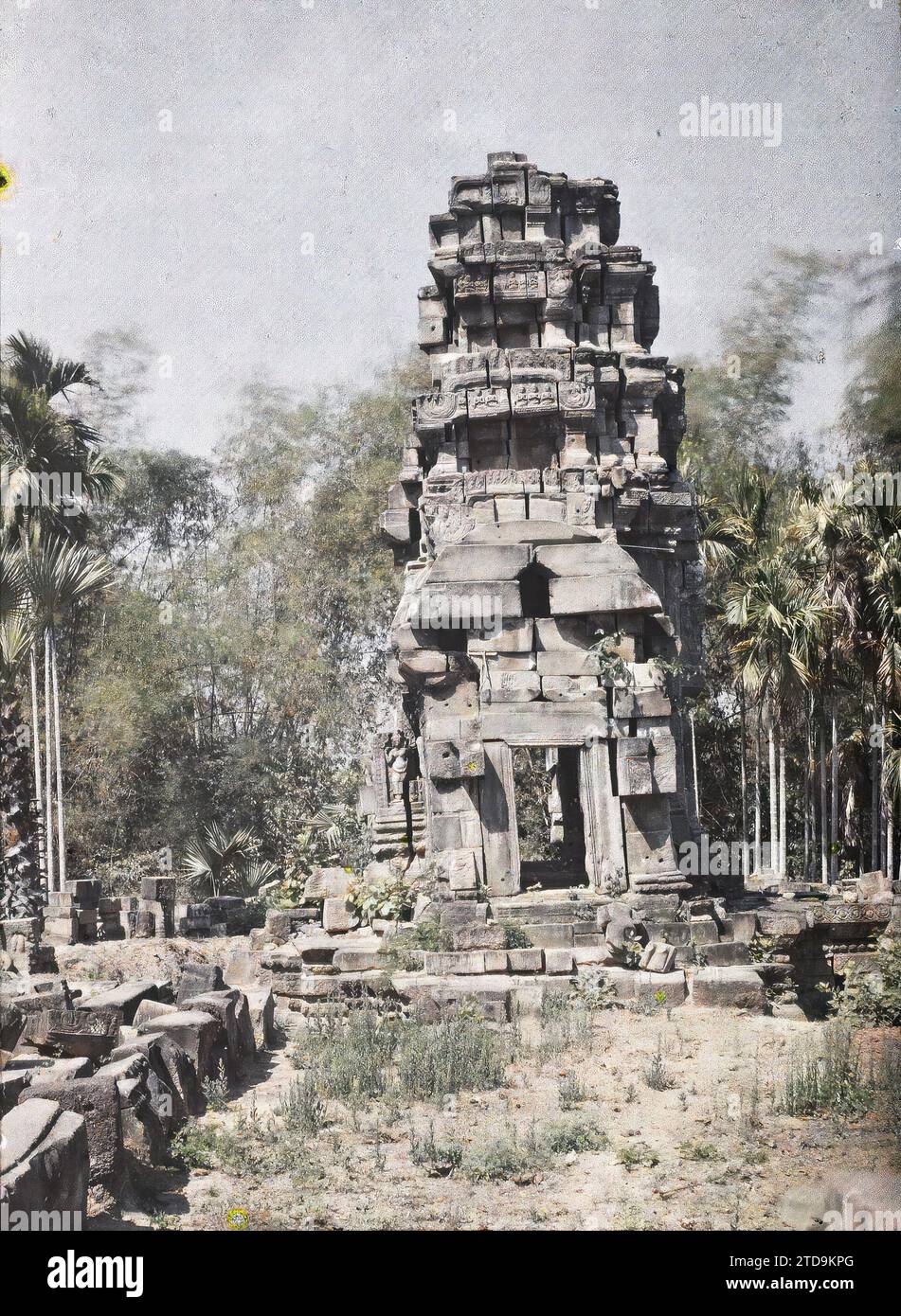 Angkor, Cambodia, Indochina An unidentified tower, Religion, Habitat ...
