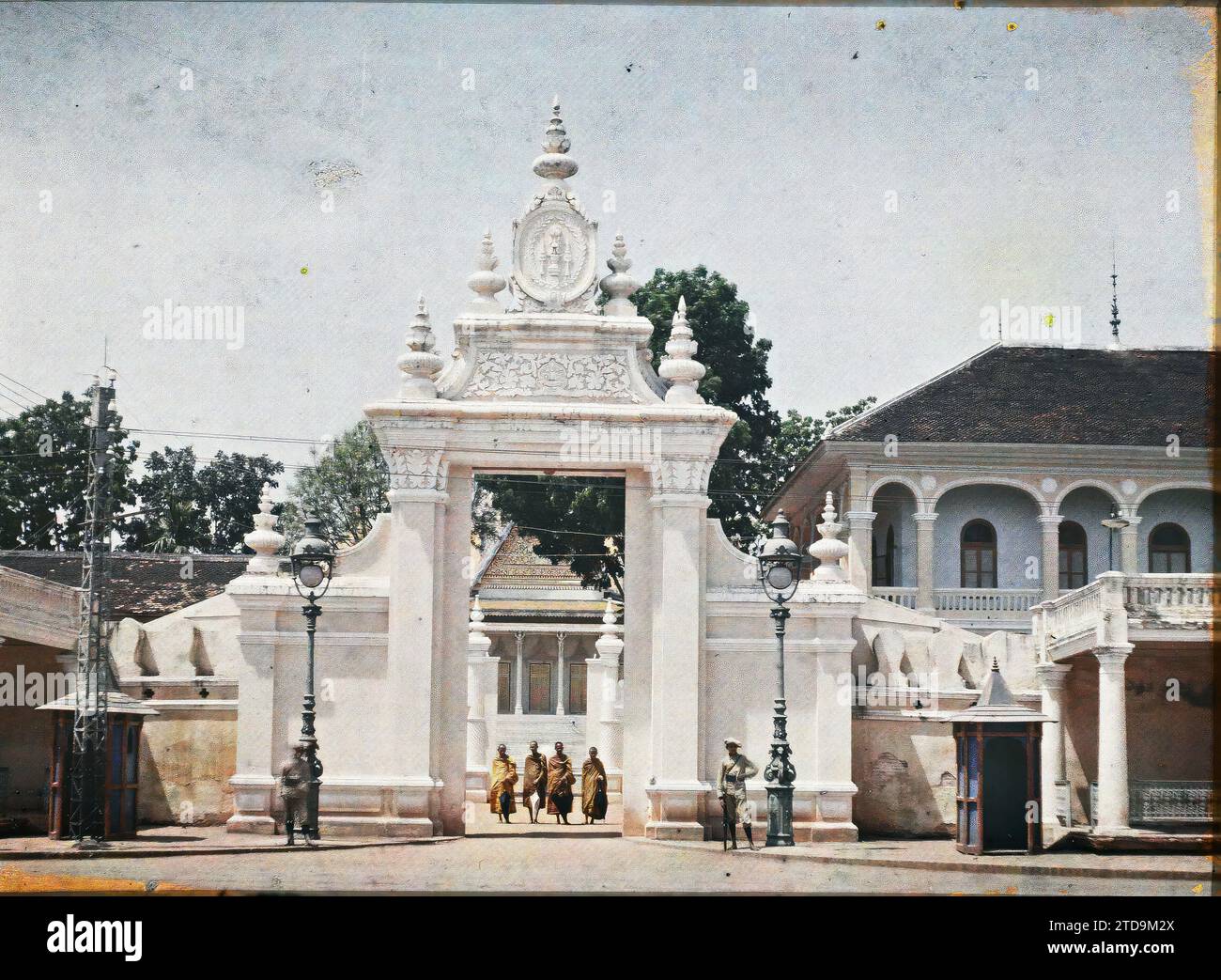Phnom Penh, Cambodia, Indochina An entrance to the Royal Palace ...