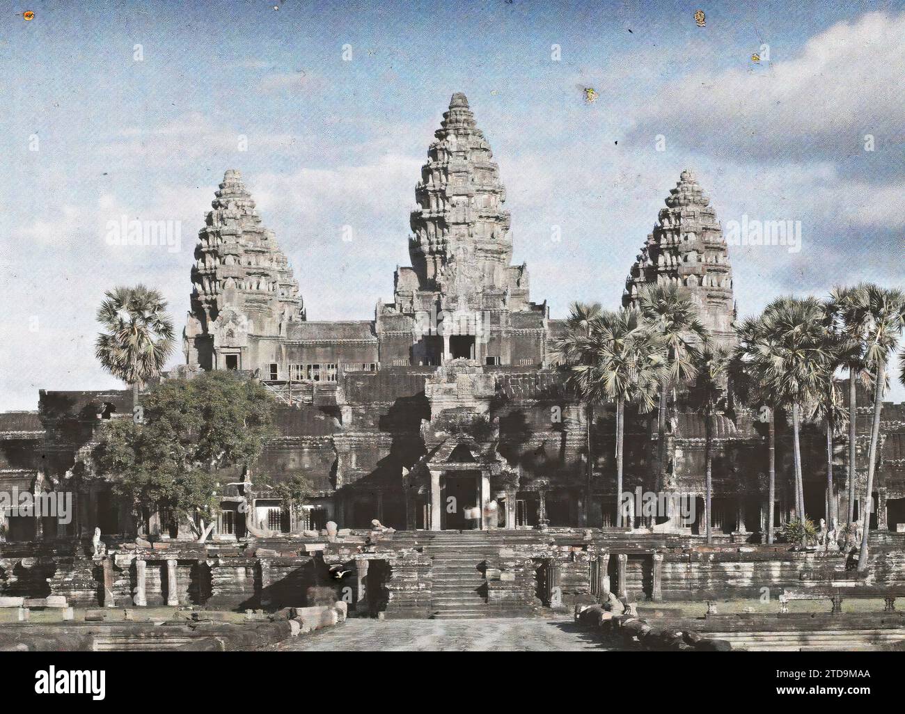 Angkor, Cambodia, Indochina The central part of the three-level pyramid ...