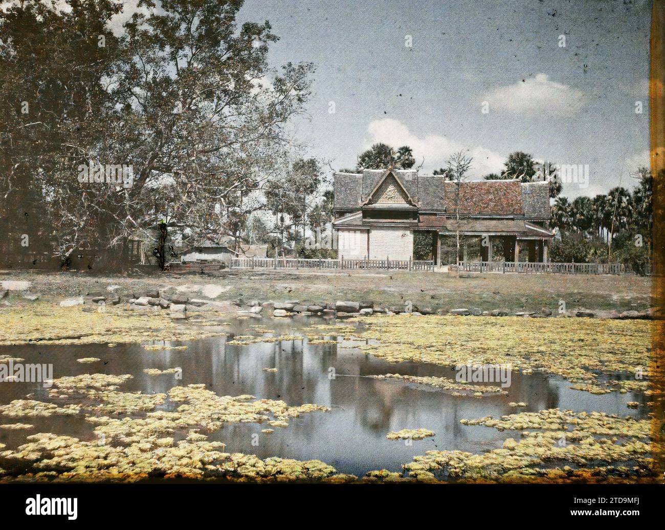 Angkor, Cambodia, Indochina A bonzerie building, seen from the basin ...