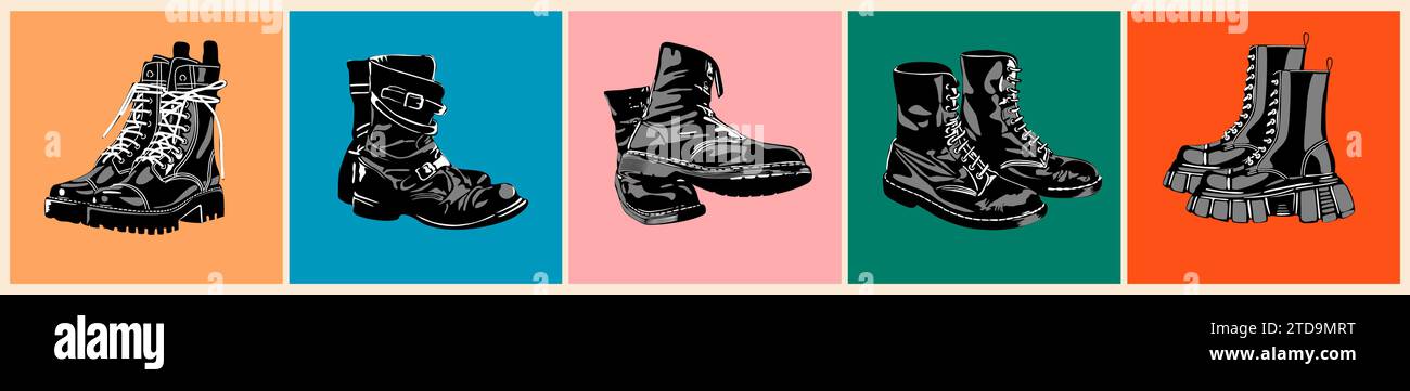 Types of army boots Stock Vector Images - Alamy