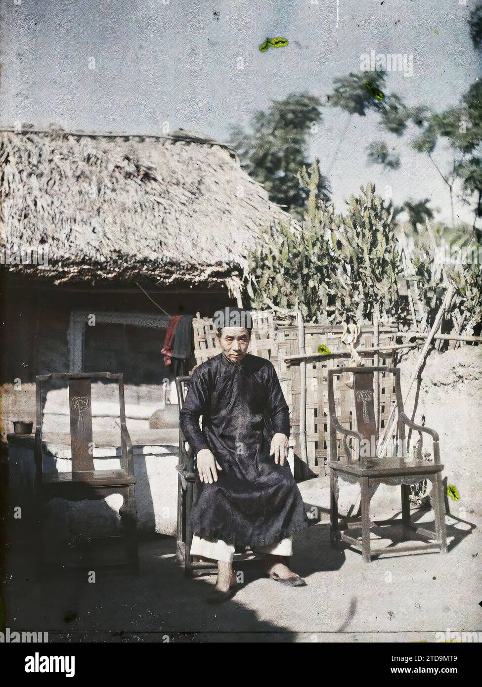 Tonkin, Indochina The father of one of the young spouses during a ...