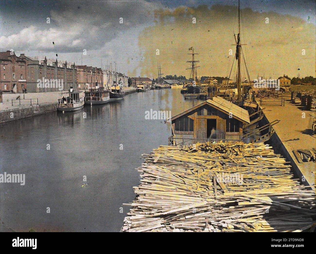 Gävle, Sweden The inner port seen from the swing bridge on the Gävlean ...