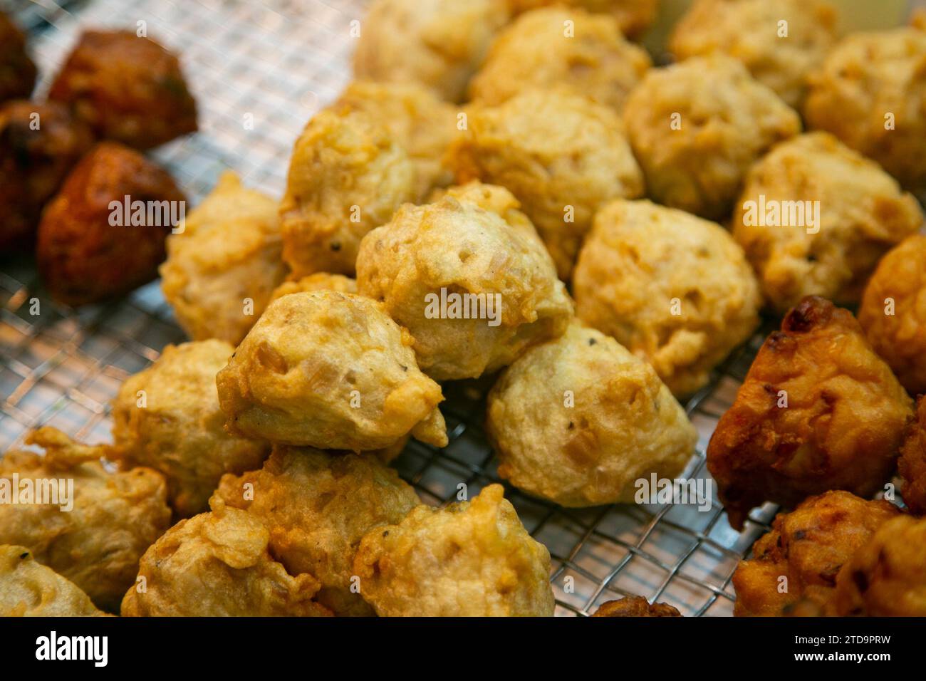 Fried tofu snacks at a Japanese street food market in Tokyo Stock Photo ...