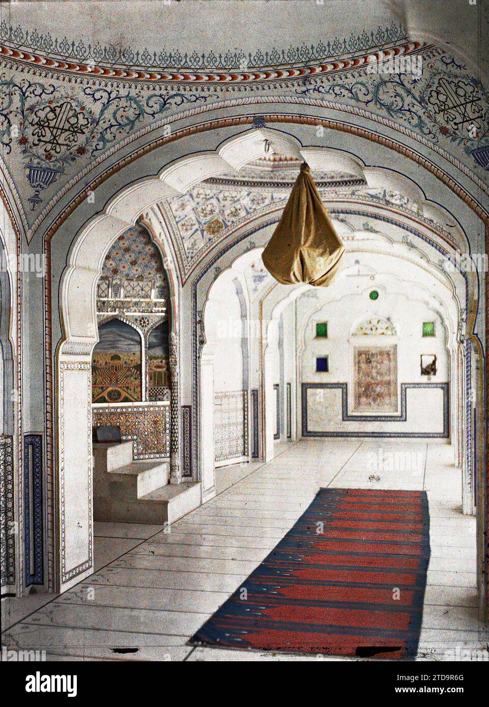 Jaipur, India Interior of mosque; on the left, partial view of the ...