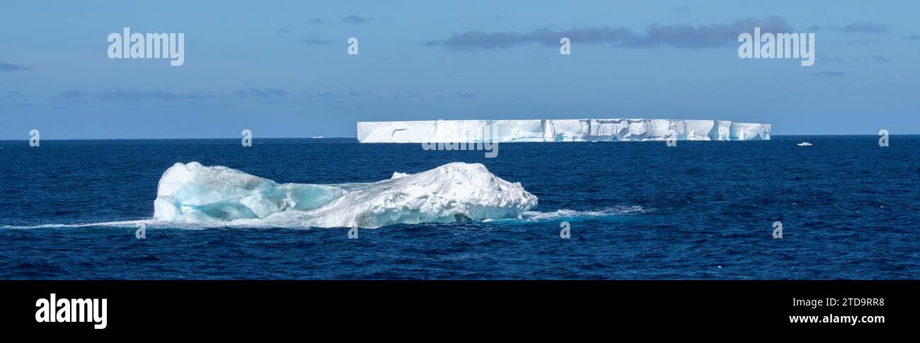 Antarctica, South Orkney Islands. Iceberg with large tabular iceberg in ...