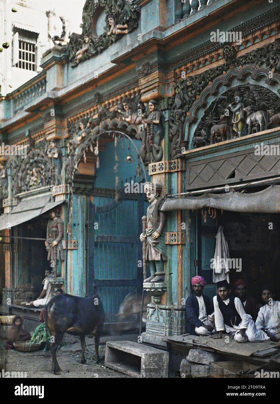 Bombay, India Facade of a Hindu temple decorated with representations ...