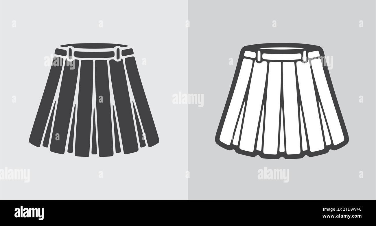 Women's pleated mini skirt icon on a background. Vector illustration ...